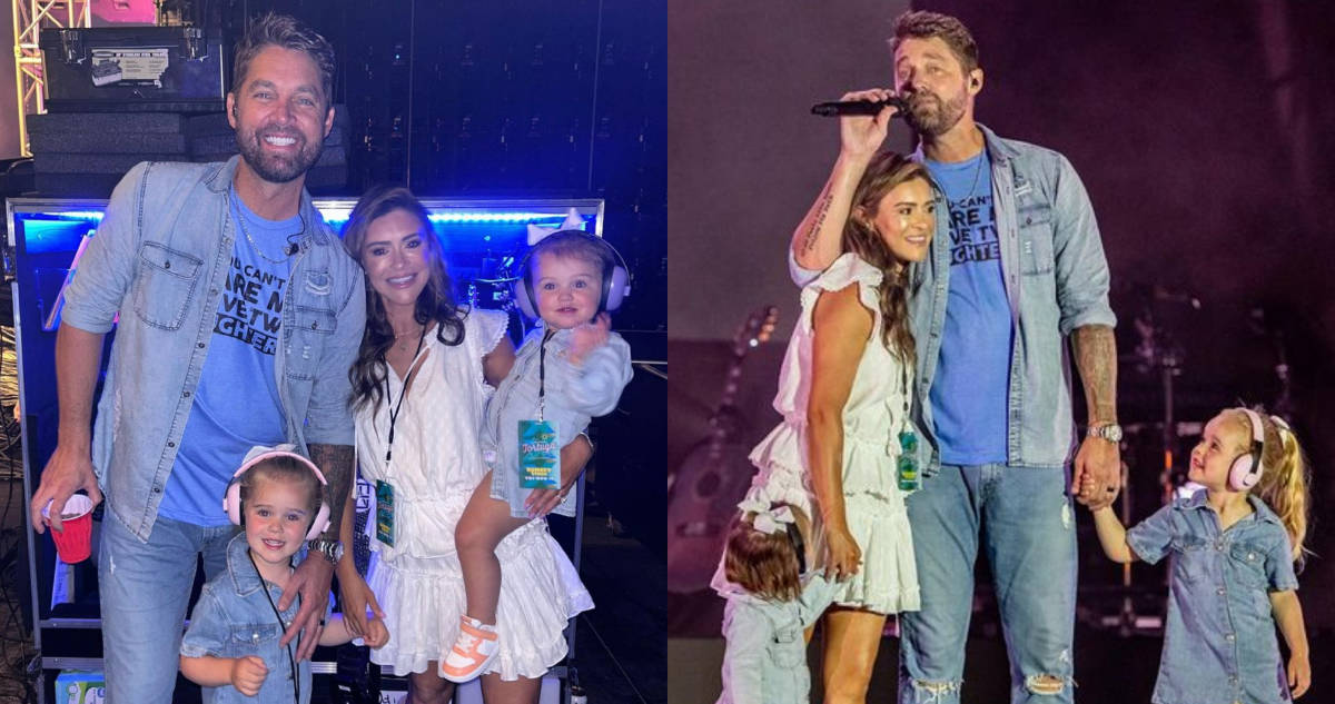 WATCH: Brett Young Shares Special Moment With Wife & Daughters On Stage ...