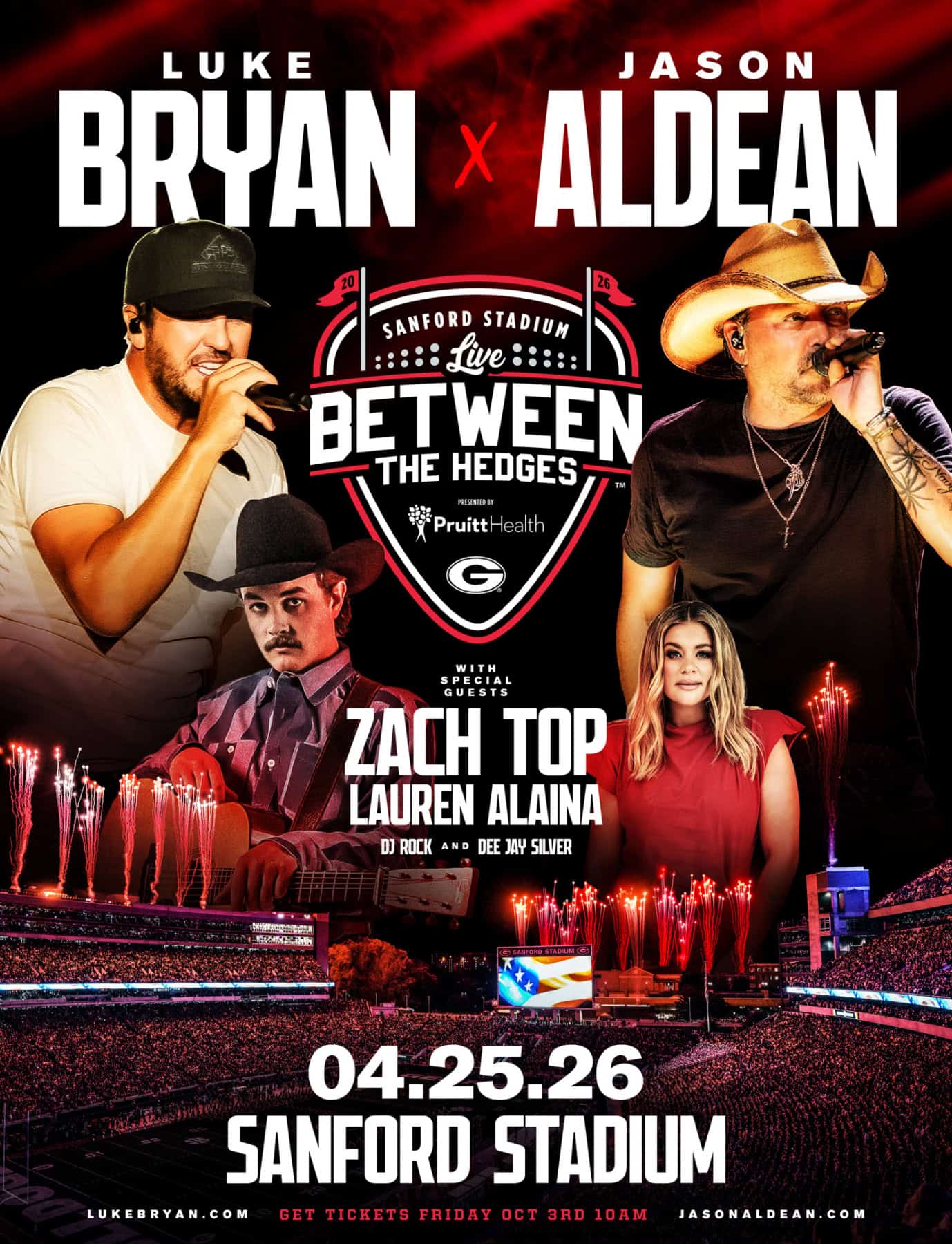 Jason Aldean And Luke Bryan To Headline Historic Sanford Stadium ...
