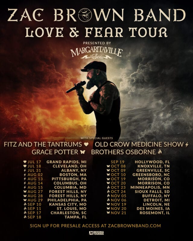 Zac Brown Band Taking New Album 'Love & Fear' On The Road With 2026 U.S ...